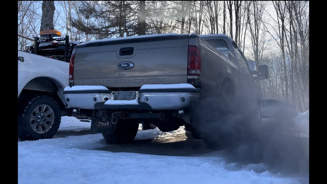 6.0 powerstroke cold start loping! - YouTube