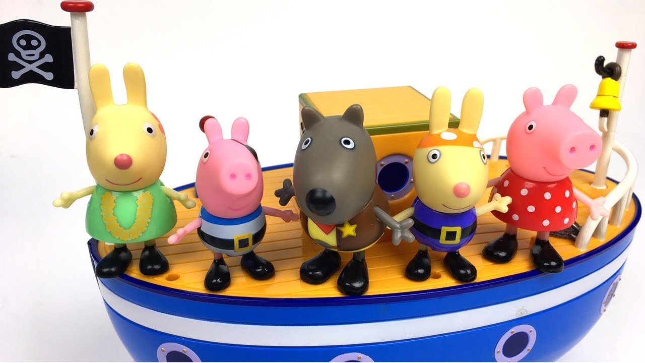 STORY WITH PEPPA PIG PLAYING WITH FRIENDS IMAGINING FUN PIRATE SHIP ...