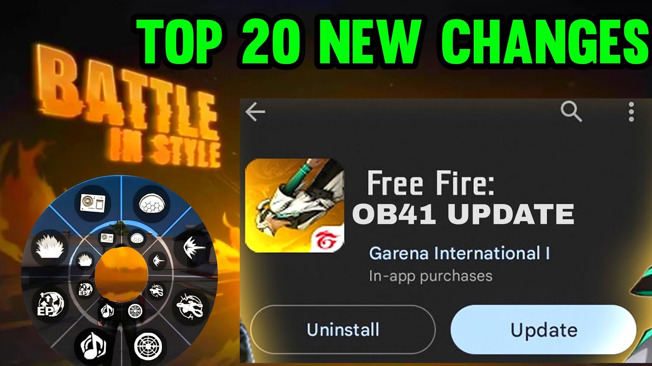 OB41 UPDATE 20 CHANGES - GARENA FREE FIRE | FREE FIRE TOP 20 CHANGES - YouTube