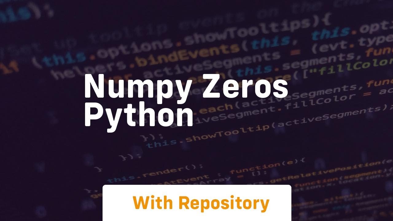 numpy zeros python - YouTube