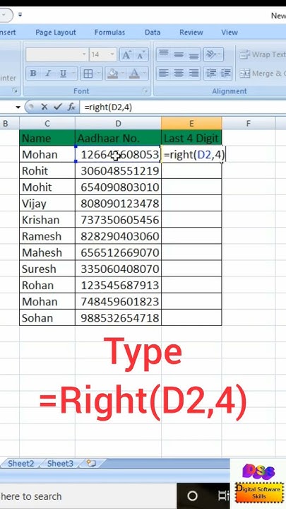 Right Function | Right Formula in Excel | How to use RIGHT Function in Excel | - YouTube