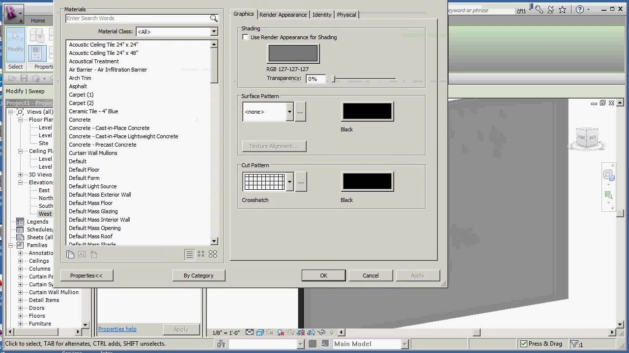 REVIT ARCH 2011 ARCH OPENING AND IN PLACE SWEEP 05 SWEEP MATERIAL - YouTube