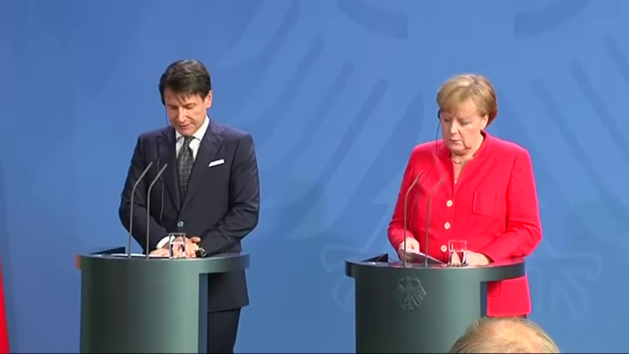 Berlino, dichiarazioni congiunte Conte - Merkel - YouTube