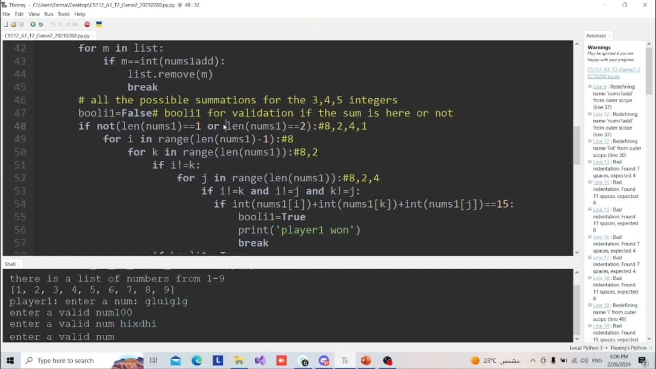 CS112_Assignment_task4_game2_FCAI - YouTube