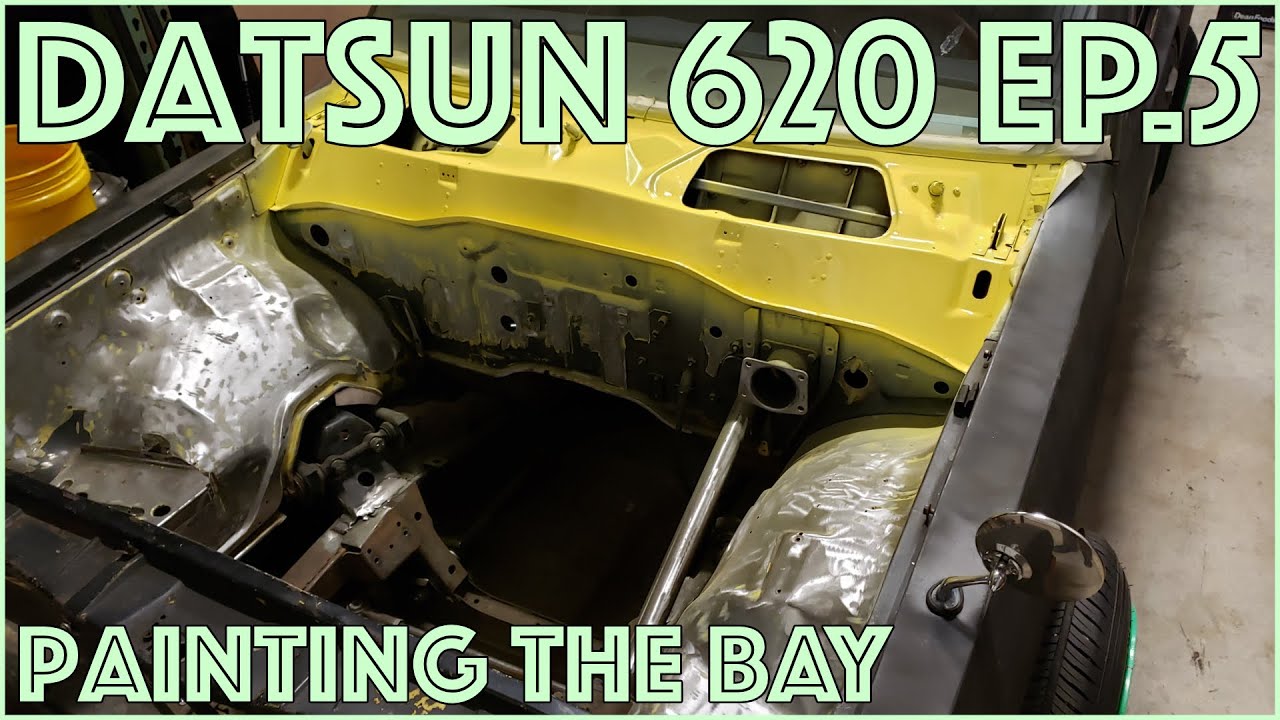 Datsun 620 Ep.5 - Fresh Paint in the engine bay! (plus a sneak peek ...