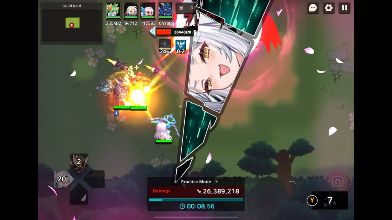 가디언 테일즈 길드 레이드 - 구미호 가람(광폭) LV84 / Guardian Tales Guild Raid - Fox Garam LV84 (메카티오) - YouTube