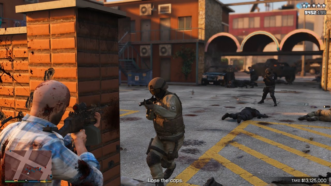 GTA V Traffickers Warehouse Heist + 5 Star Police Chase Escape [PEV ...