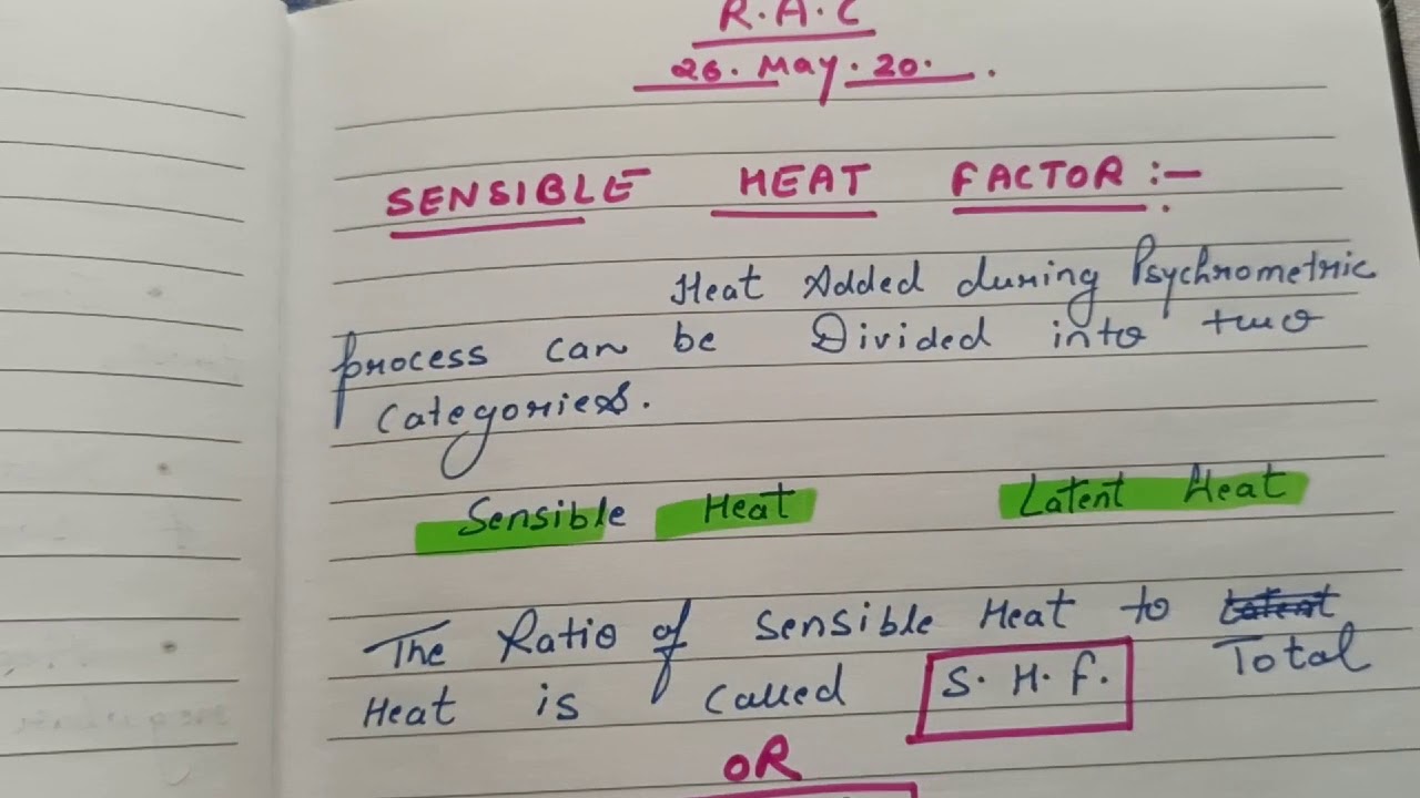 SENSIBLE HEAT FACTOR| RAC | - YouTube