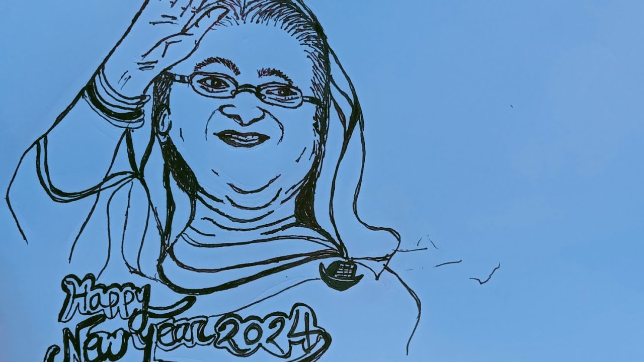 The drawing (Sheikh Hasina) prime minister of Bangladesh and mother of ...