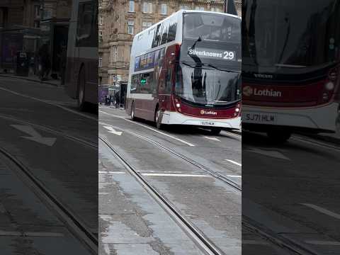 Lothian bus number 29 Silverknowes captured outside Balmoral Hotel in Scotland