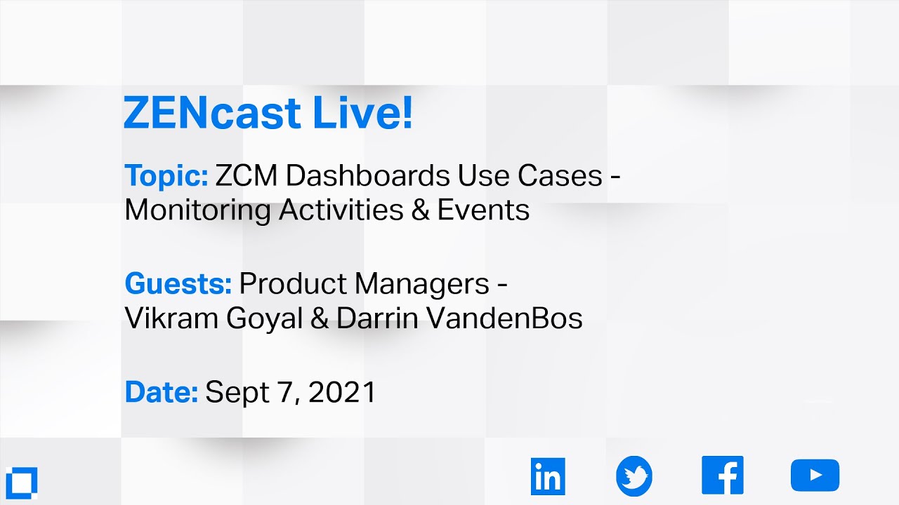 ZENcast Live! ZCM 2020 Dashboards - YouTube