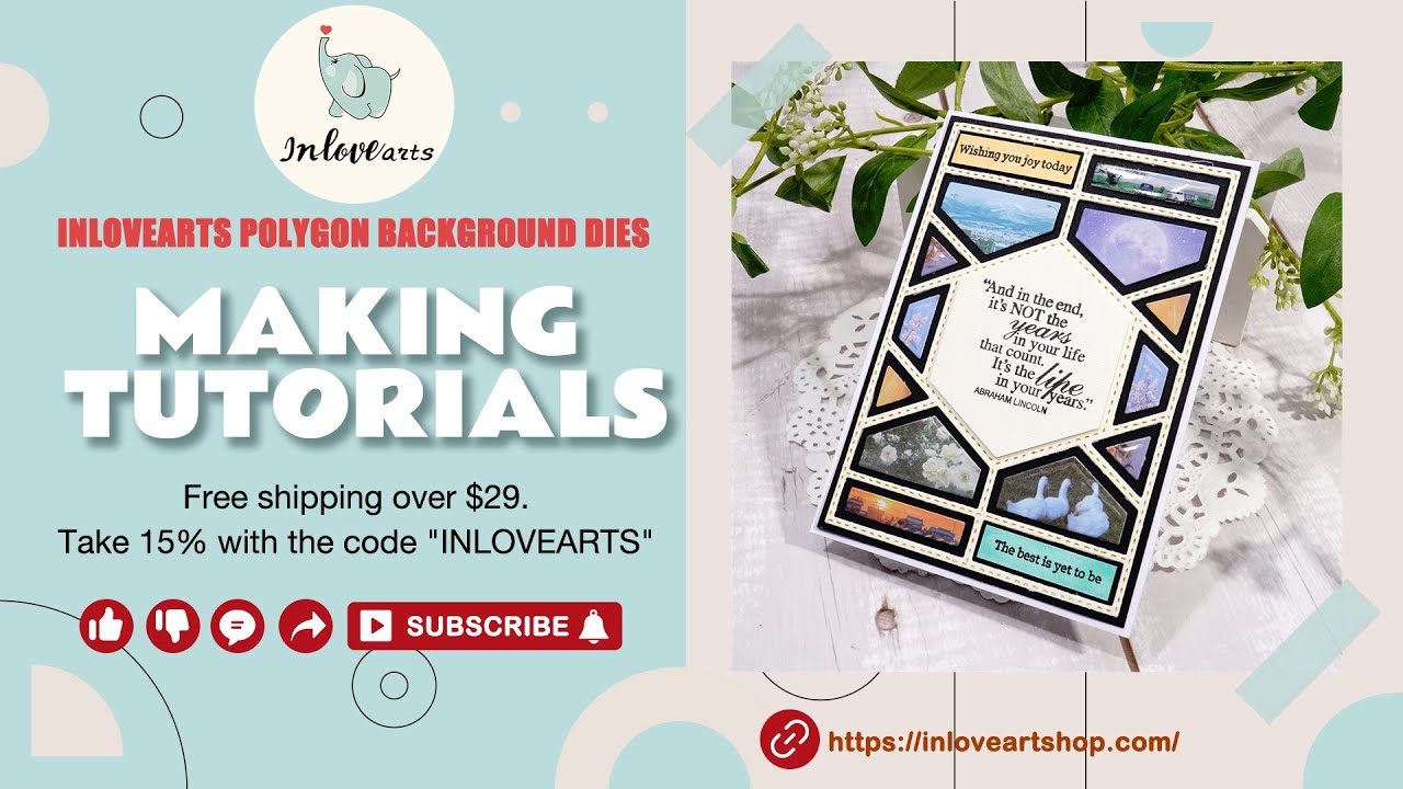 Video Tutorial | Inlovearts | Polygon Combination Background Board Dies ...