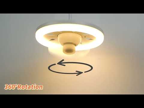 Tavan Vantilatörü ve Uzaktan Kumanda ile 60W Led Işık E27 Oda Ev Dekor İçin 360