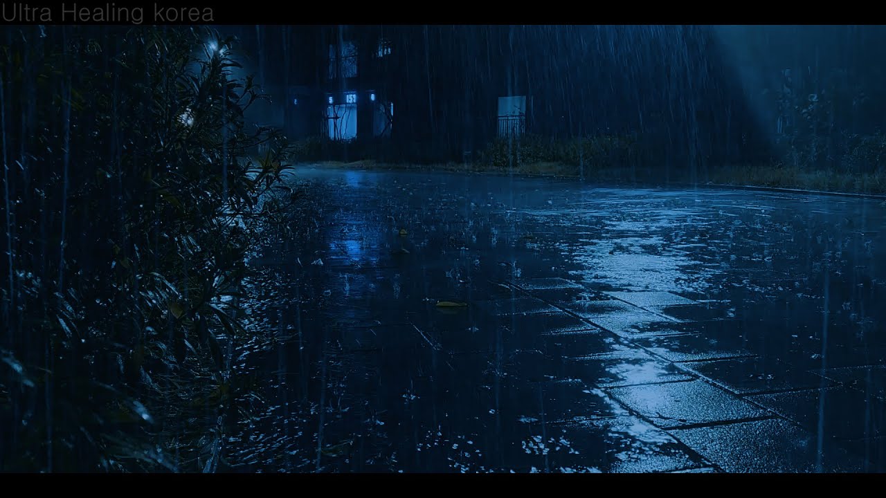 Comfortable relaxation, the rain souns falling at night is white noise ...