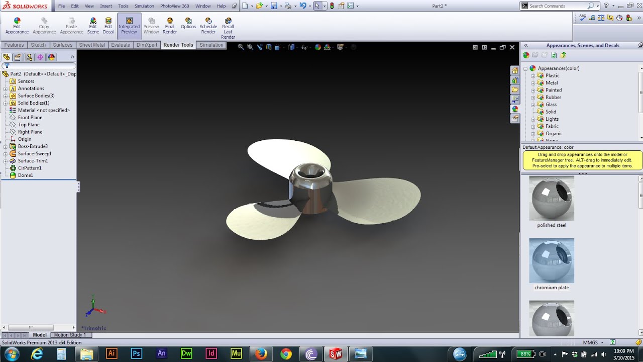 solidworks propeller marine - YouTube