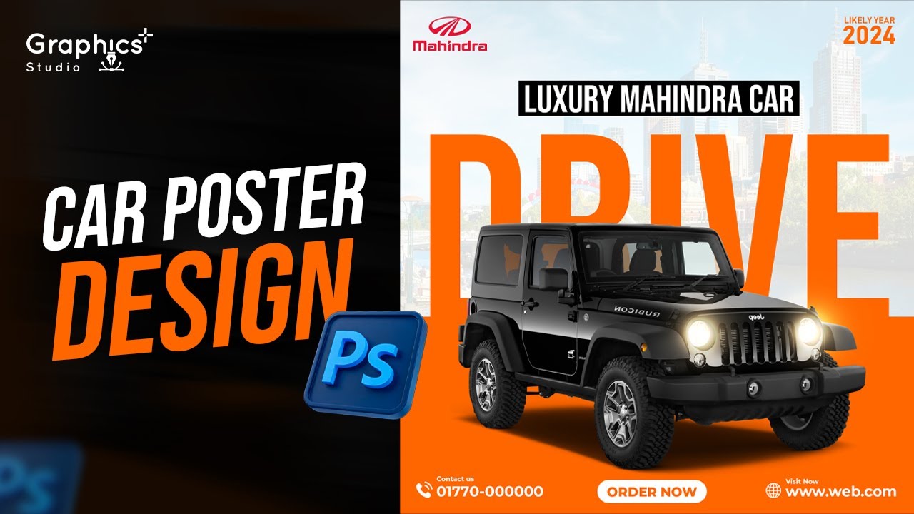 🚙Modern Car Social Media Post Design in Photoshop | Car Poster Design ...