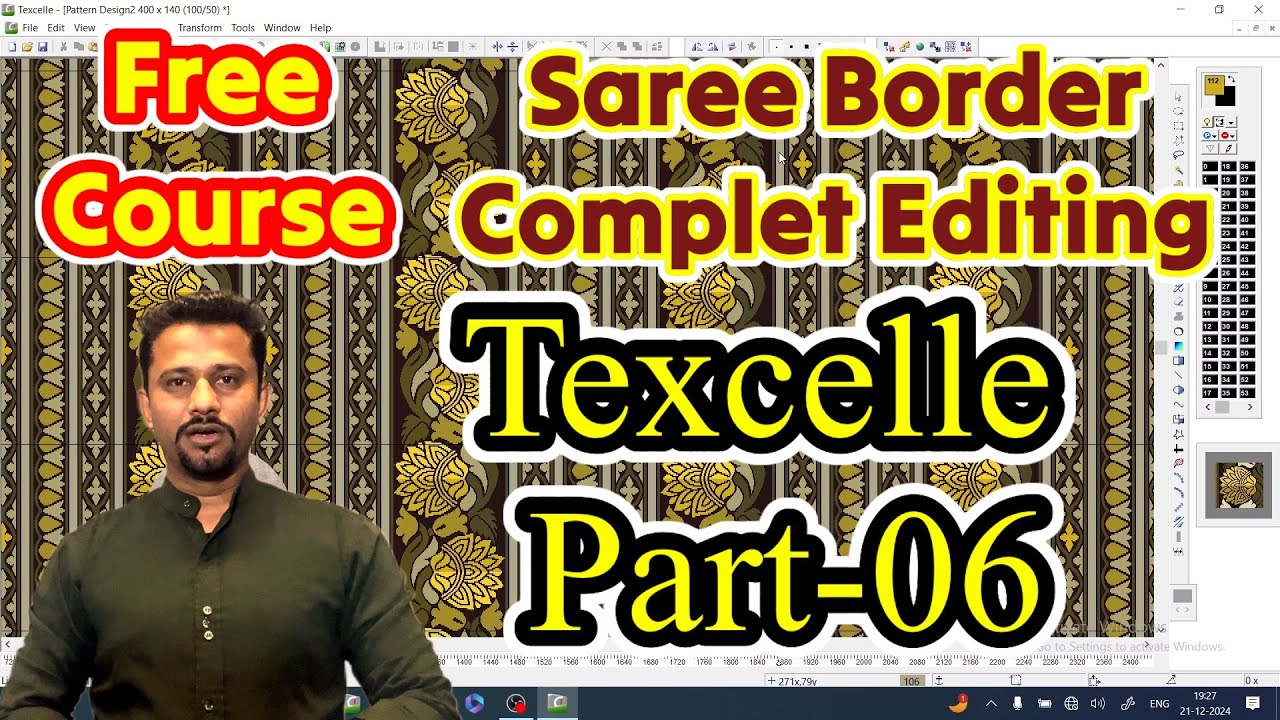 part-06, texcell editing saree border, basic to deep, Textile Designing ...
