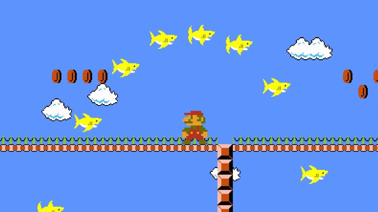 Baby Shark in Super Mario Bros. 2-3 stage／ベイビーシャーク in スーパーマリオ 2-3ステージ ...