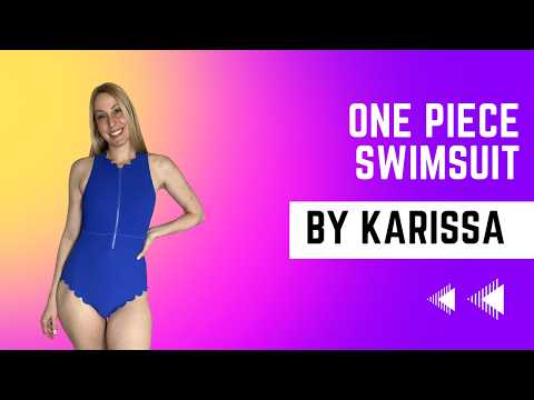 One piece women's active zip up swimsuit