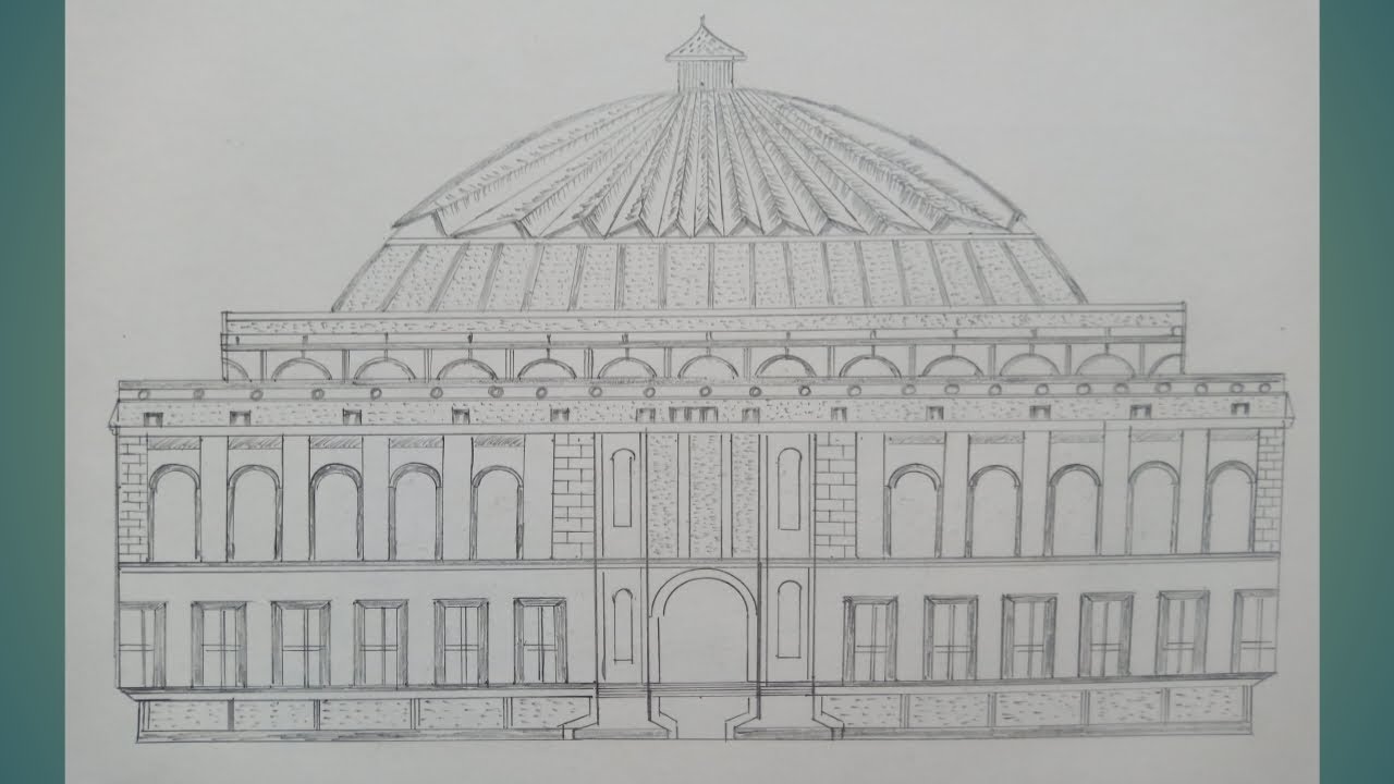How to draw Royal Albert Hall step by step - YouTube