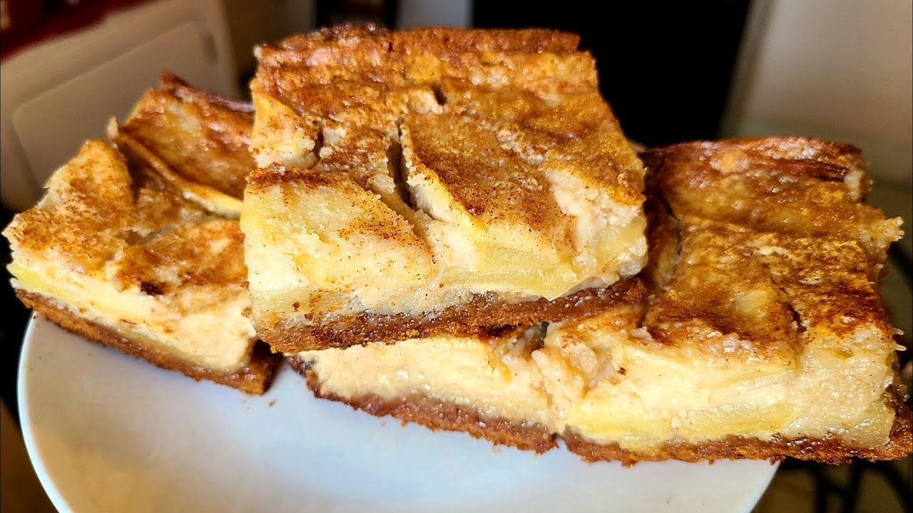 Apple Cinnamon Ooey Gooey Cake | A flat dense spice cake with an apple ...