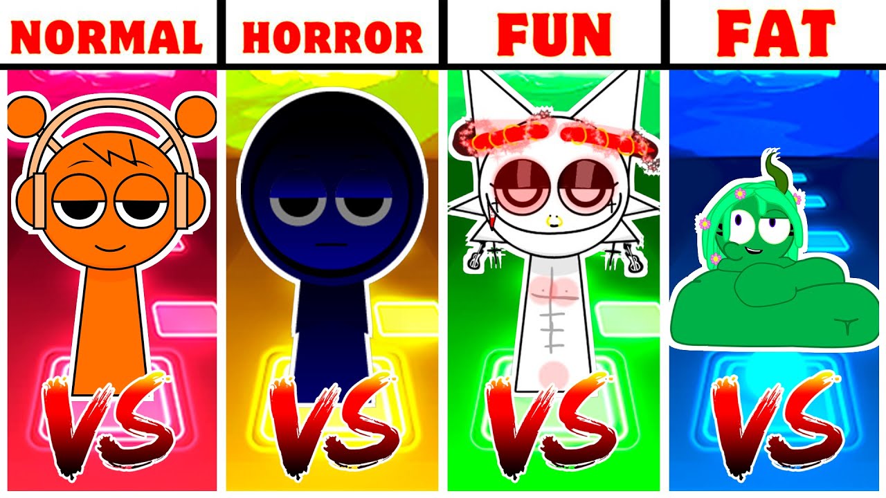 INCREDIBOX SPRUNKI NORMAL VS HORROR VS FAT VS FUN TILES HOP in ...