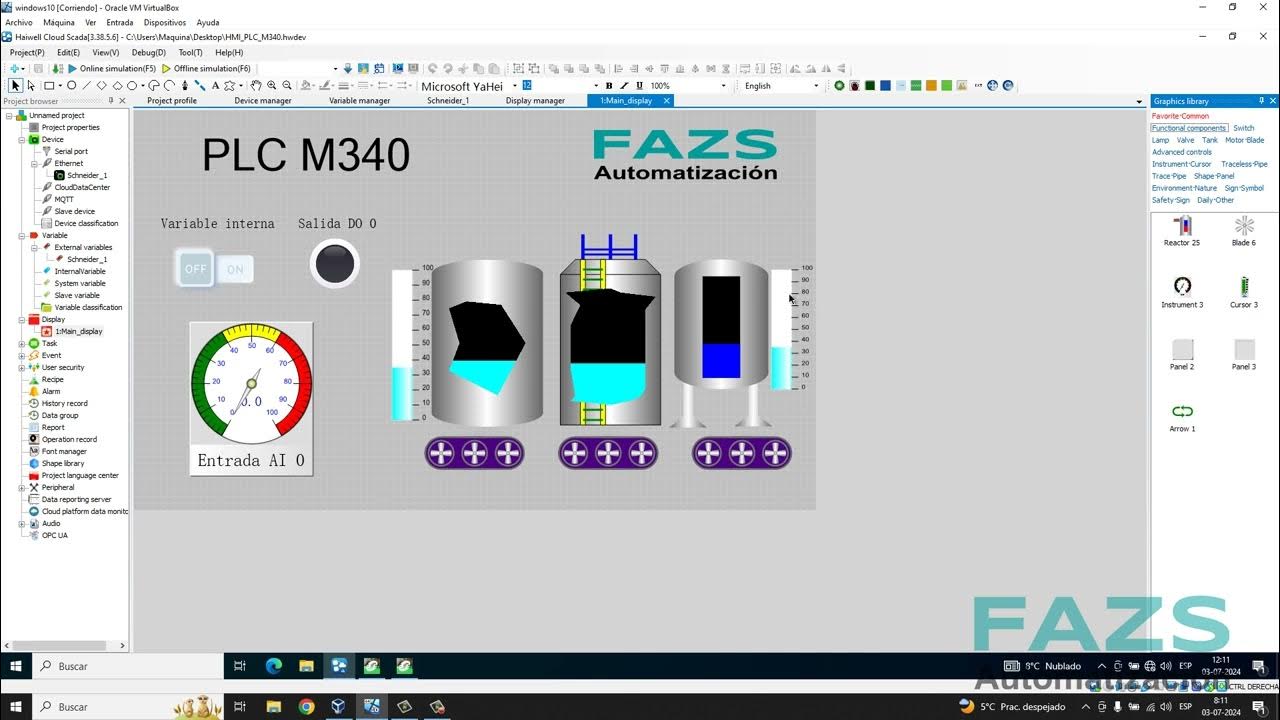 PLC M340 Schneider comunicación Modbus TCP/IP SCADA Haiwell - YouTube