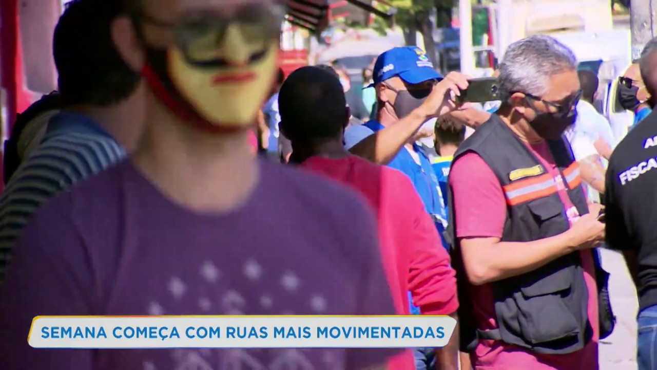 Semana começa com ruas movimentadas após flexibilização - YouTube