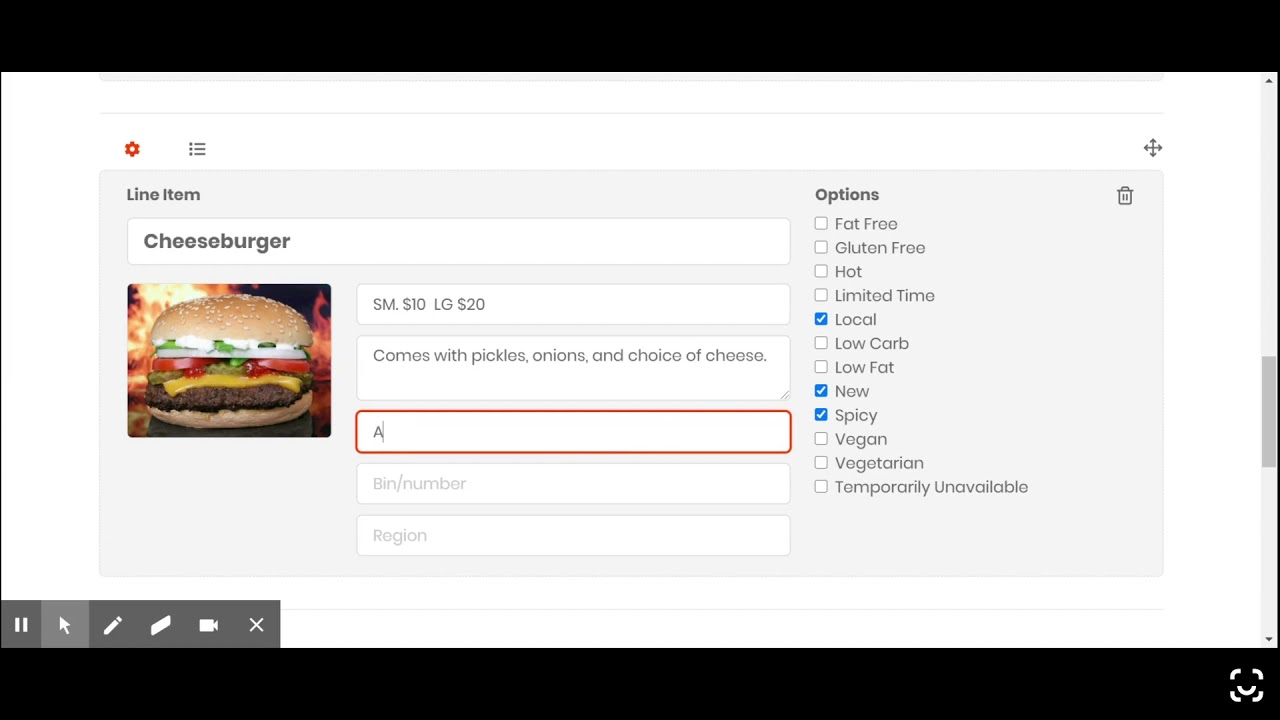 Add and Arrange Line Items on Your Menu - YouTube