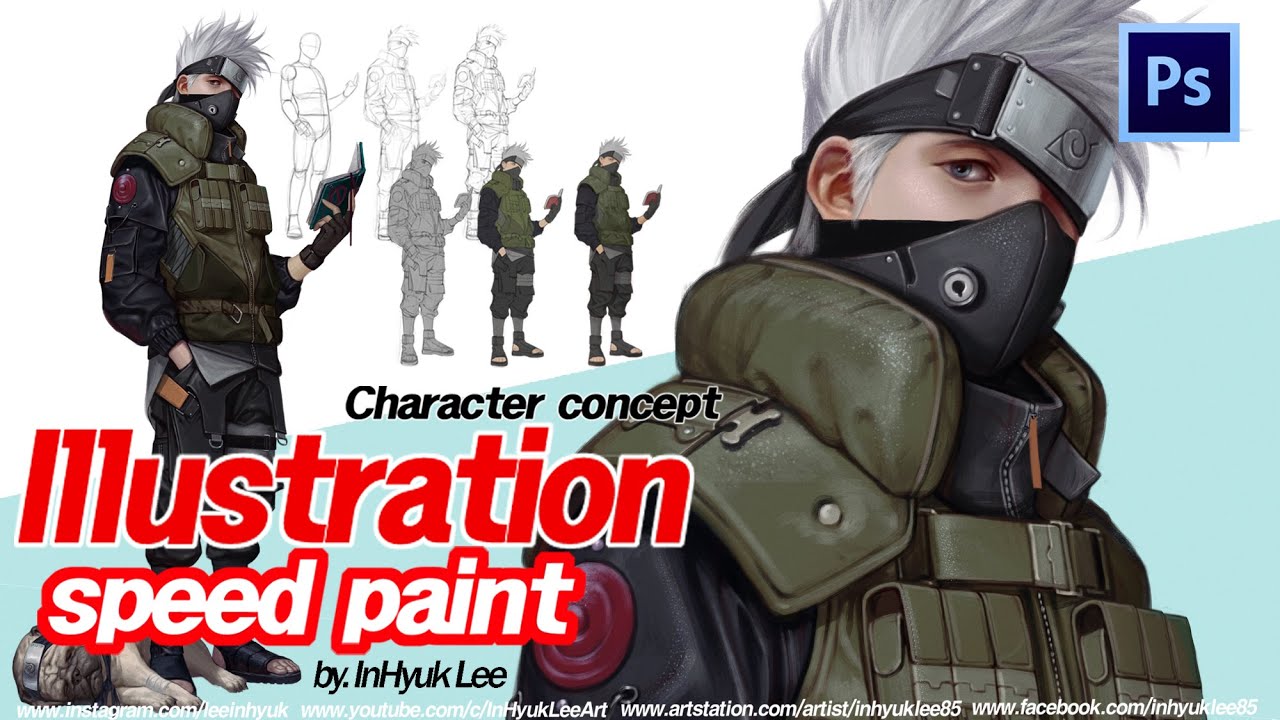 Character illustration: Kakakshi and Pakkun by.InHyuk Lee (캐릭터 일러스트 ...