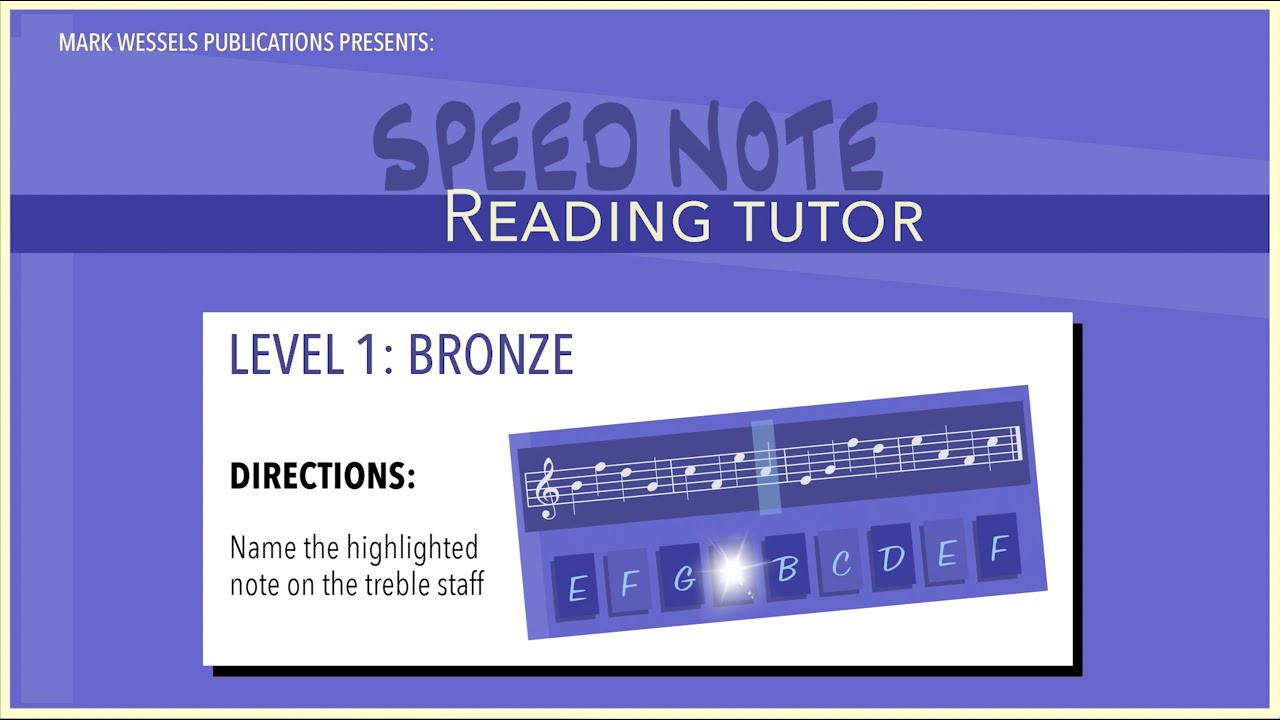 SPEED NOTE READING TUTOR: LEVEL 1 BRONZE - YouTube