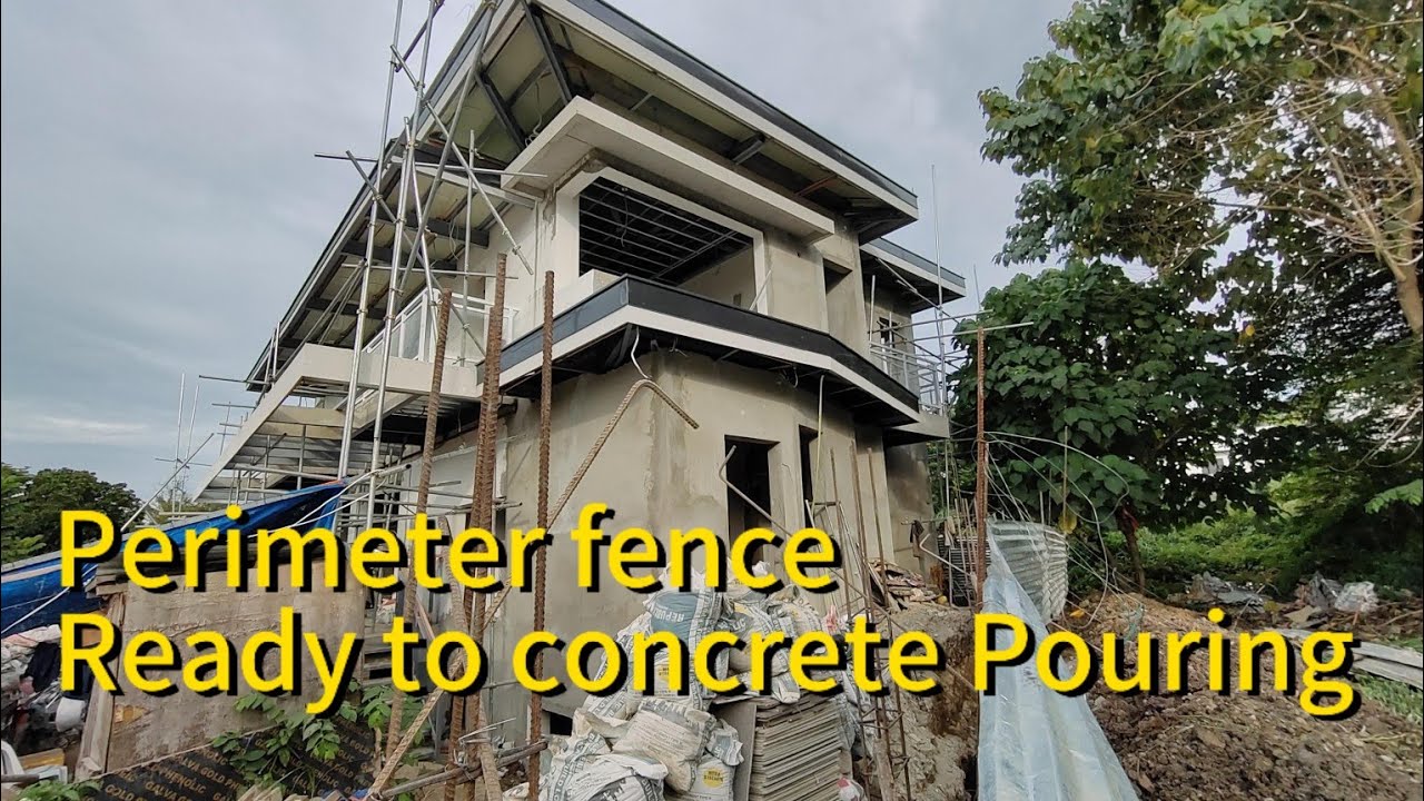Perimeter fence Ready to concrete pouring - YouTube