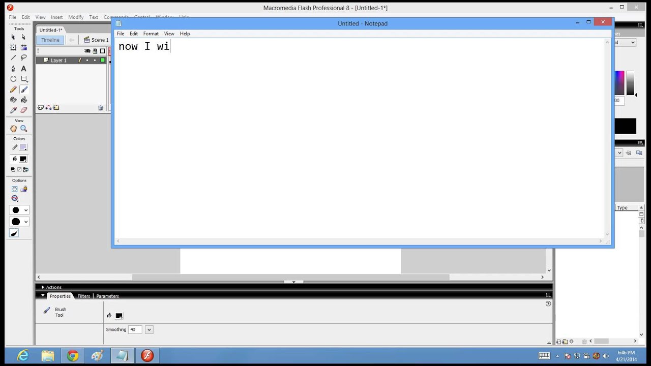 Macromedia Flash - Pressure Brush and Normal Brush[HD] - YouTube