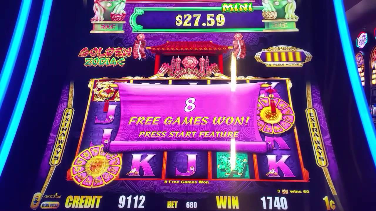 Golden Zodiac slot machine Max Bet Bonus - YouTube