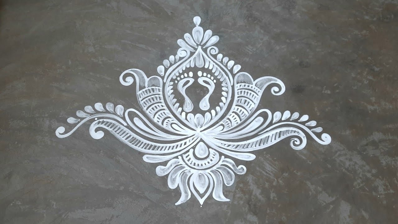 beautiful rangoli/ jhoti design. gurubara jhoti chita. #rangolidesign # ...