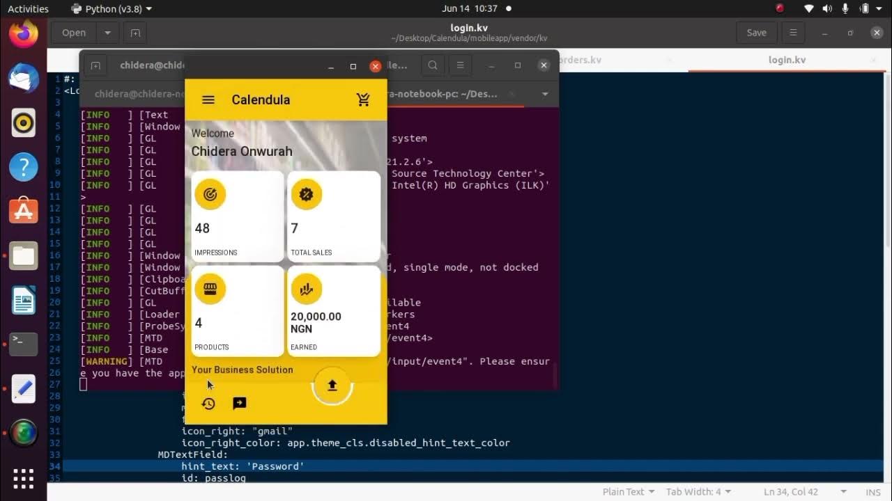 Building Calendula Online Store vendor app with Python, kivy and KivyMD - YouTube