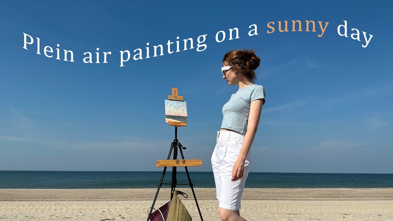 PLEIN AIR ☀ Oil painting Sparkling sky / Baltic sea, Curonian Spit ...