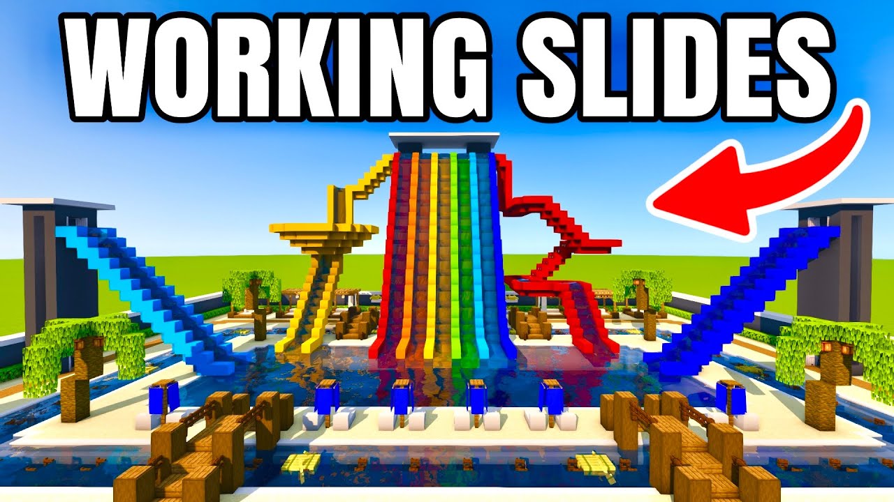 HOW TO MAKE A WORKING WATER PARK in Minecraft - YouTube