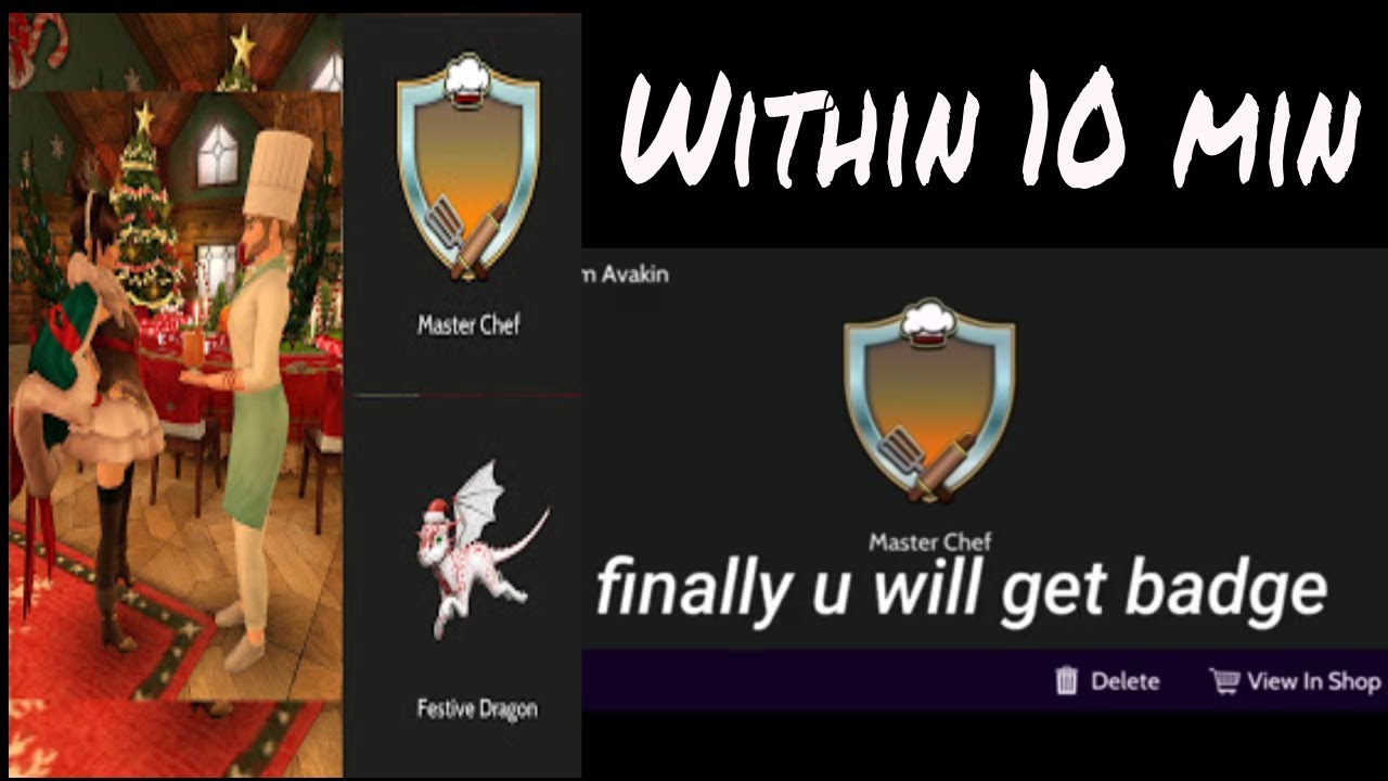 Avakin life 'MasterChef' badge within 10 min | MASTER CHEF BAGDE - YouTube