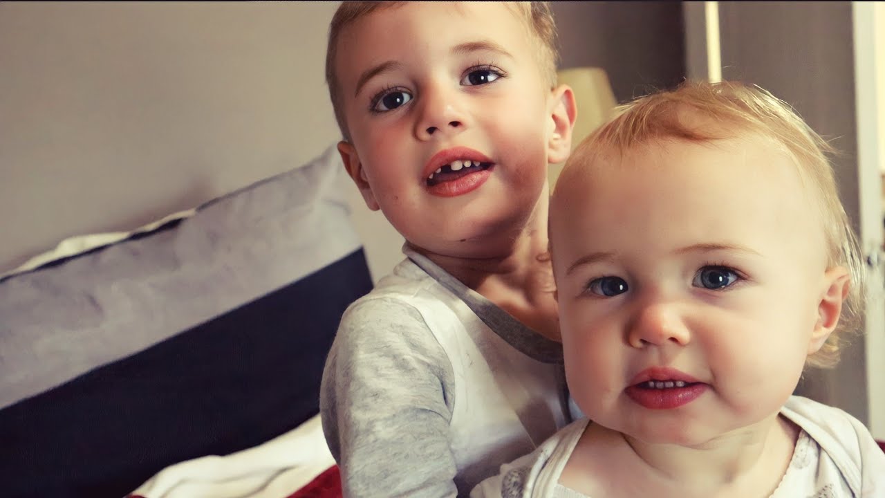 Baby Aubrey Asks Big Brother for a Kiss! Cutest Sibling Moments! Baby ...