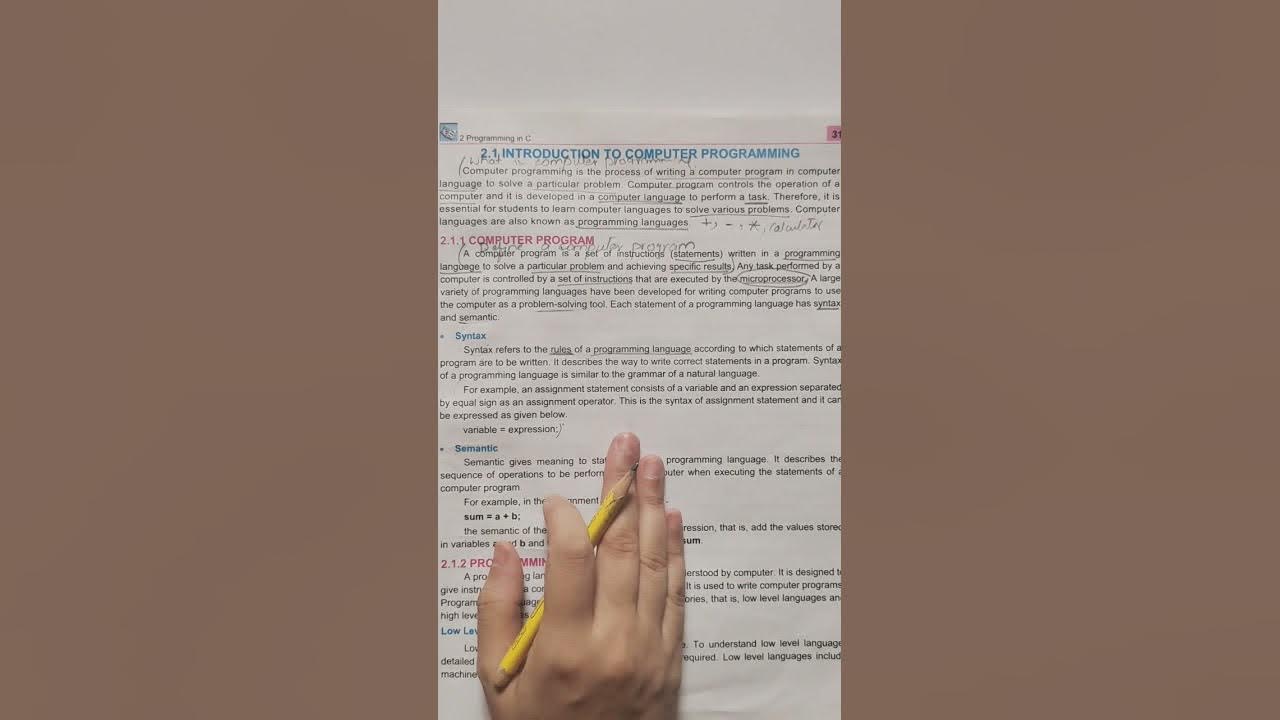 syntax and semantics||Computer programming|| computer program|| chapter # 2|| programming in C ...