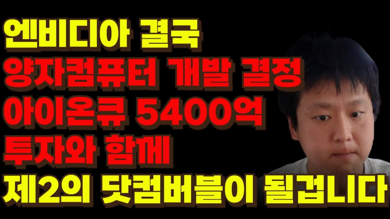주식 엔비디아 결국 양자컴퓨터 개발 결정 아이온큐 5400억 투자와 함께 제2의 닷컴 버블이 될겁니다 디웨이브퀀텀양자컴퓨터