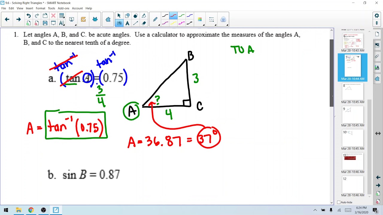 9 6 Using a Calculator to Approximate Angles - YouTube