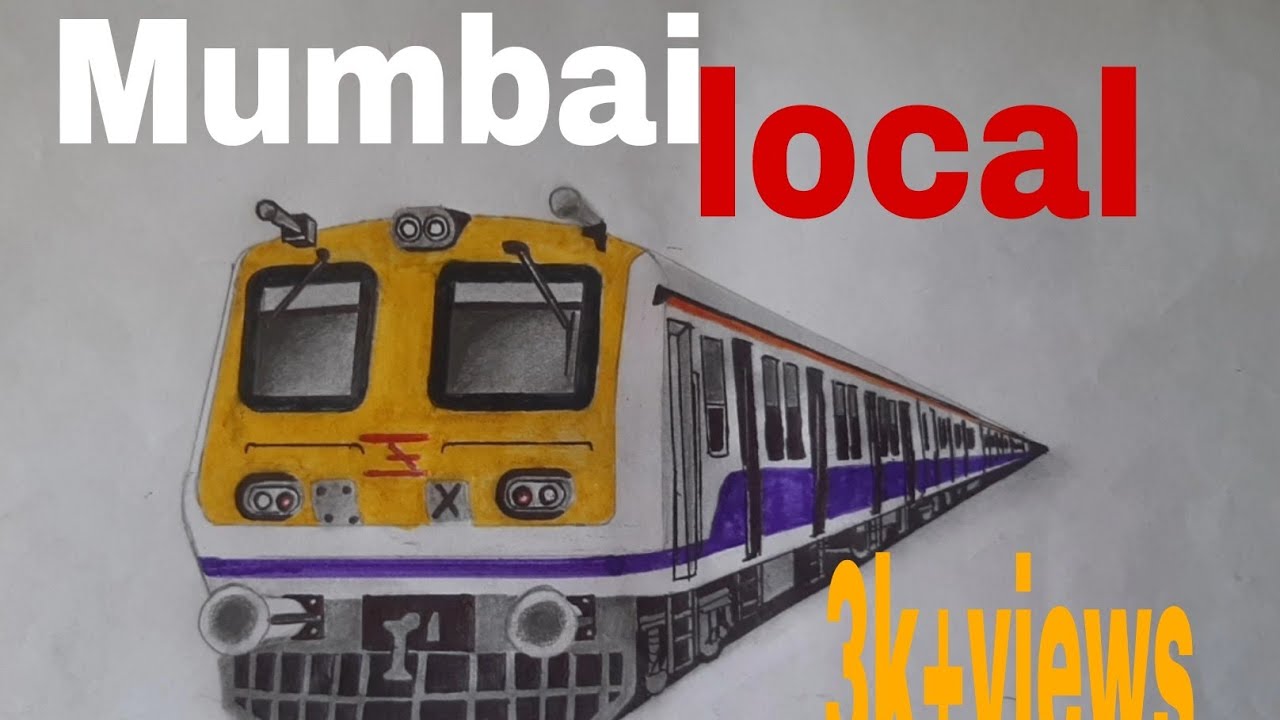 Mumbai local train sketch|Trackside sketches|#drawing #viralvideo # ...