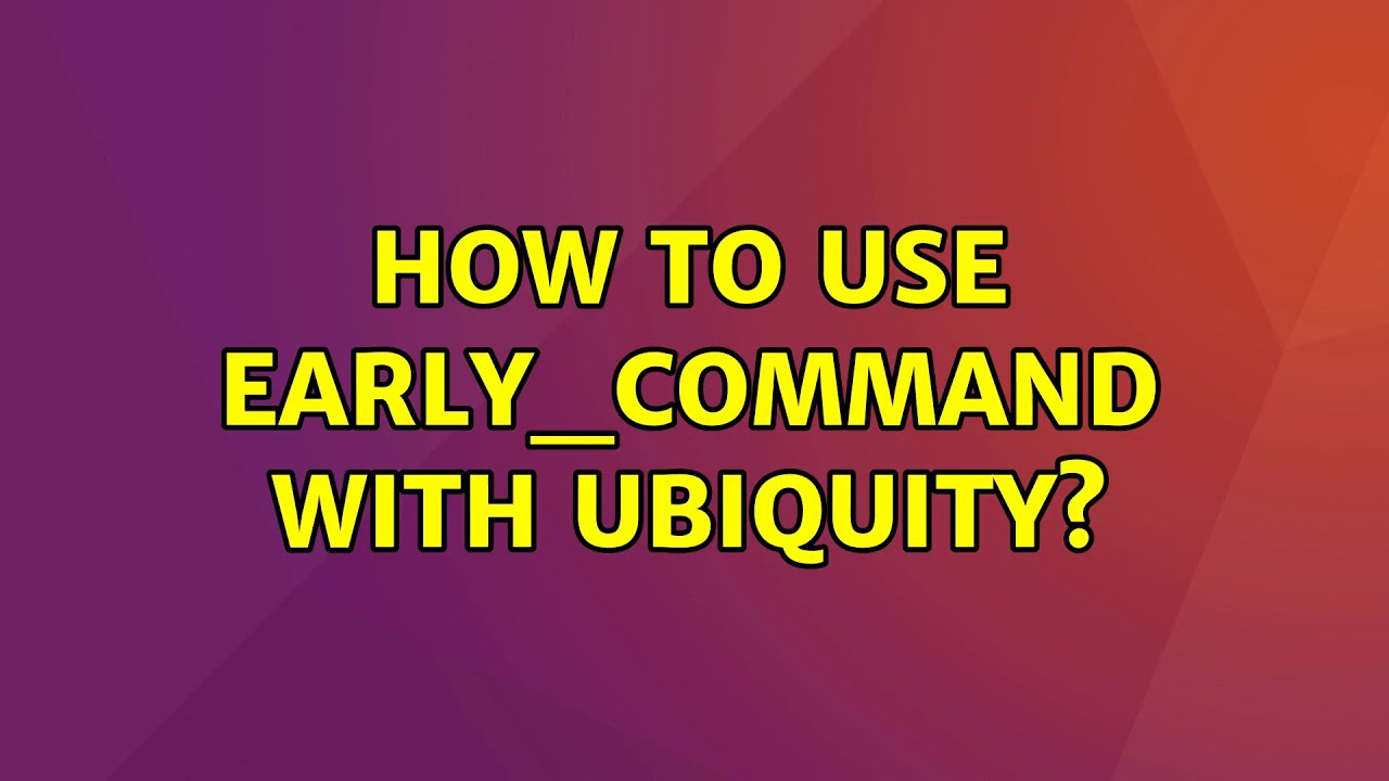 Ubuntu: How to use early_command with ubiquity? - YouTube