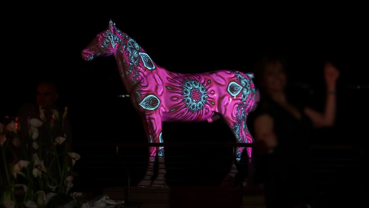 Horse Sculpture Projection Mapping - Amman, Jordan - YouTube