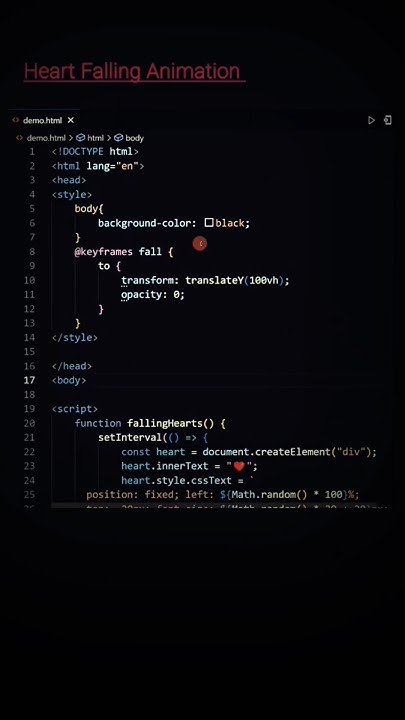 Heart falling animation with | JavaScript | 😶‍🌫️ - YouTube