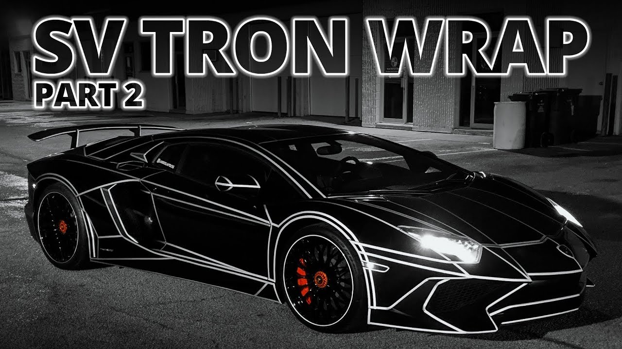 Lamborghini Aventador SV TRON WRAP - Part 2 (Finished) - YouTube