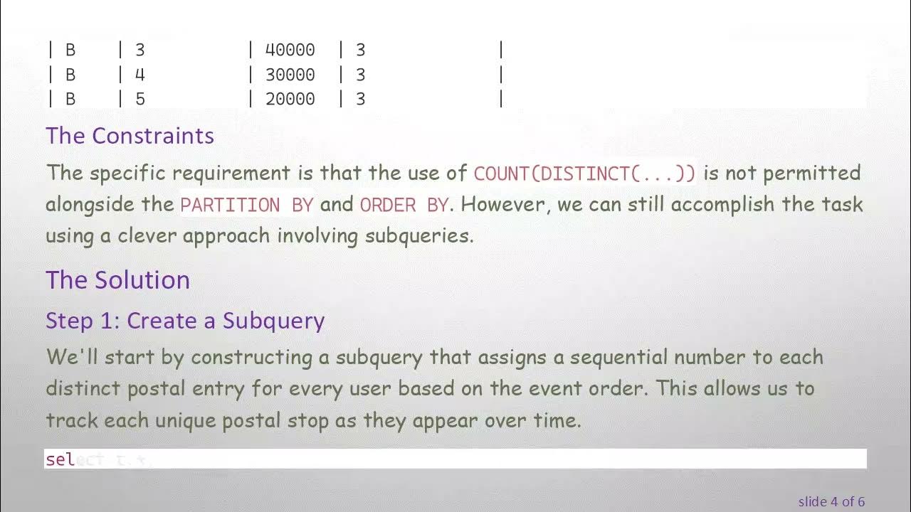 How to Count Distinct Values with Partition By and Order By in Snowflake SQL - YouTube