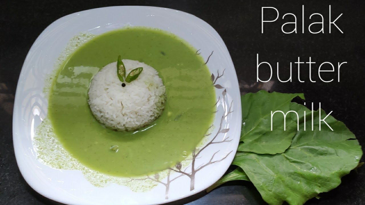 How to make palak butter milk (palak soppina thambli) - YouTube